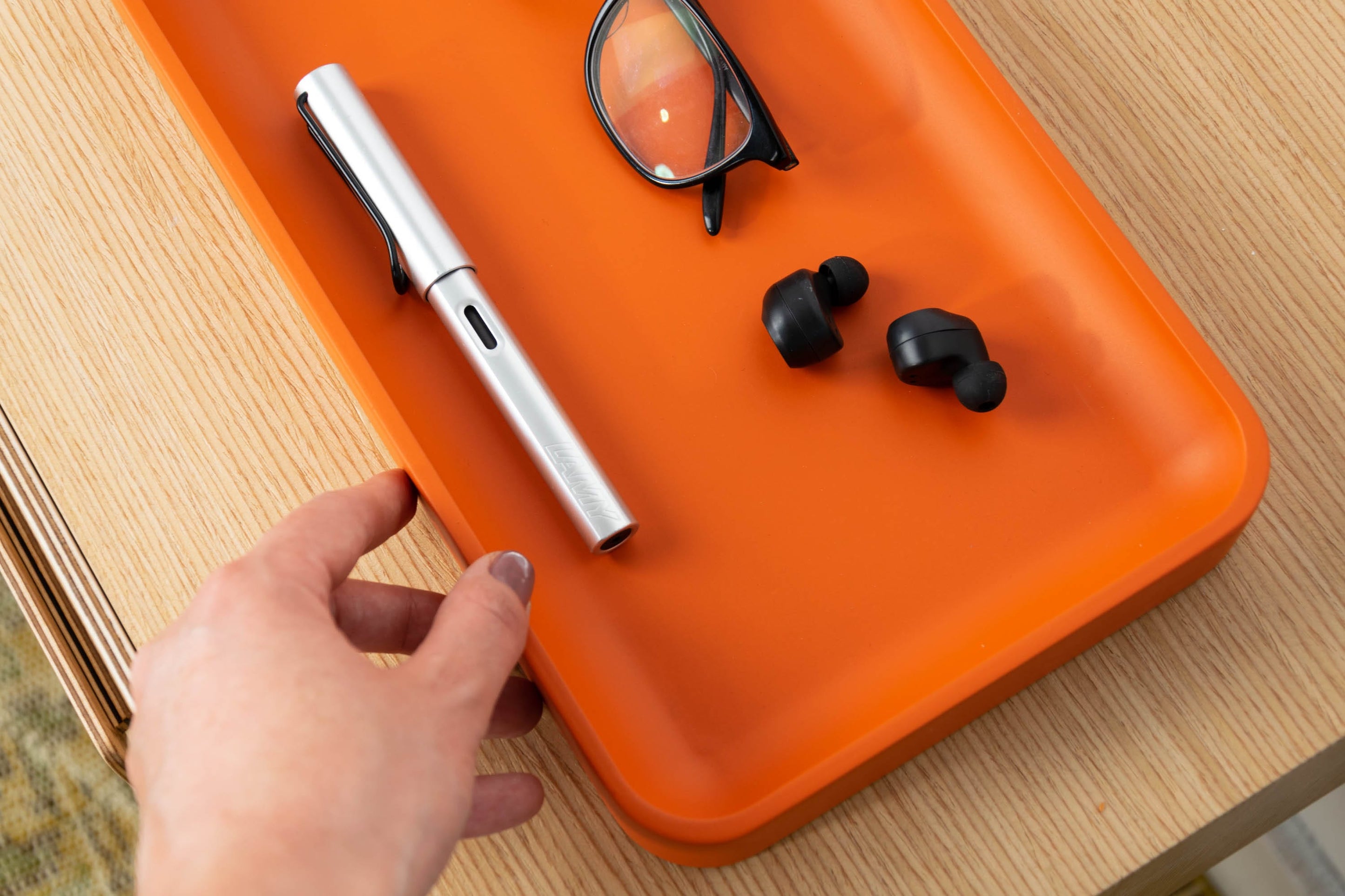 Orange Catchall, Nightstand Organizer for Her, Catch All Tray, Orange ...