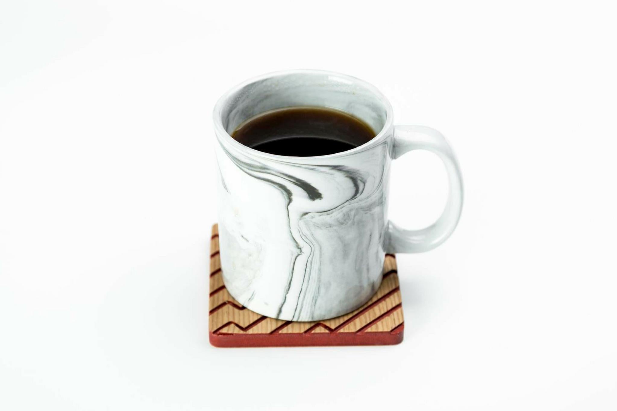IULIA Red and Oak Zigzag Wood Coaster Set – Iulia Shop